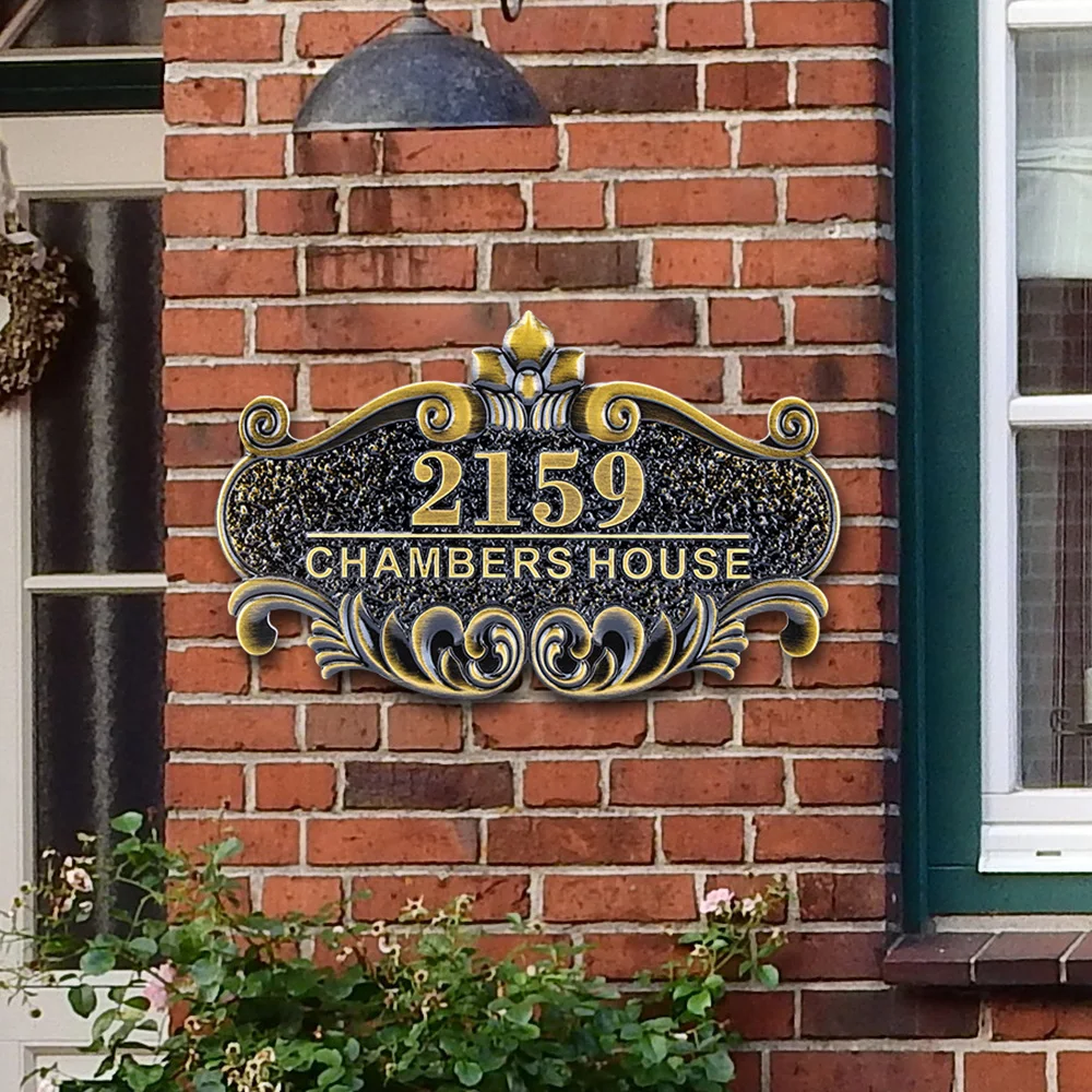 Metal-Address-Plaque-Customized-Exterior-House-Number-Outdoor-Street ...