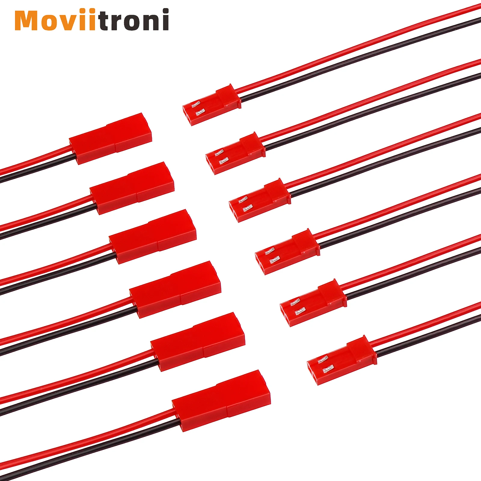 200mm JST Plug Connector 2P Male Female Cable Wire For RC Toys Battery ...