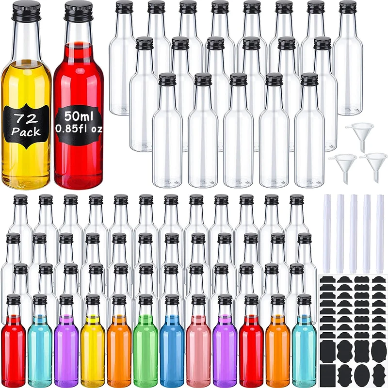 72-150Pcs-0-85oz-Mini-Liquor-Bottles-Reusable-Plastic-Empty-Spirit ...