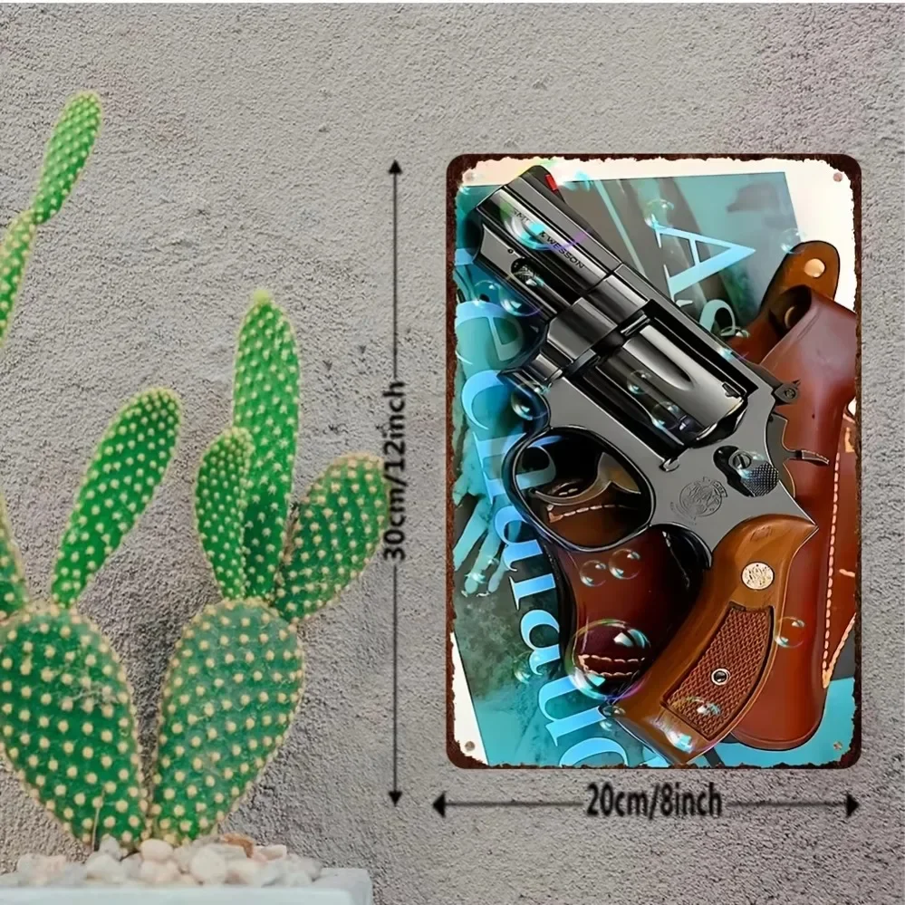 Vintage Pistol Wall Decor - Ornate Wrought Revolver Design, Pre-Drilled ...