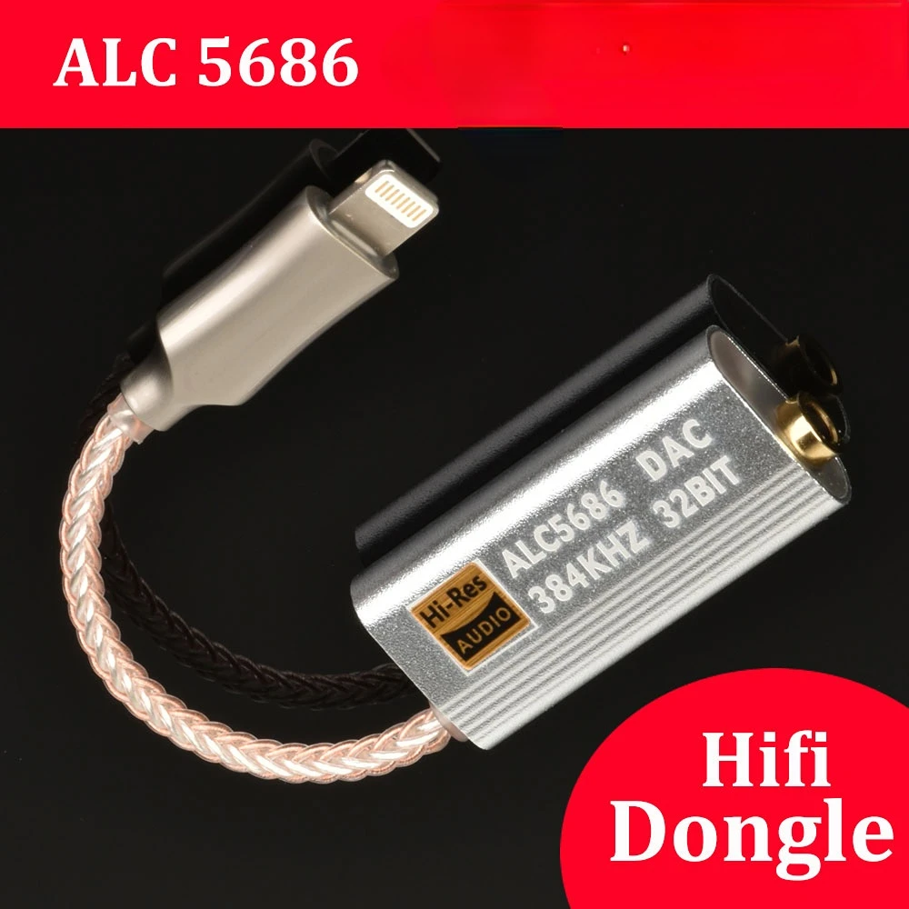 ALC5686 DAC decoding 3.5mm HIFI Amplifier adapter earphone cable device ...
