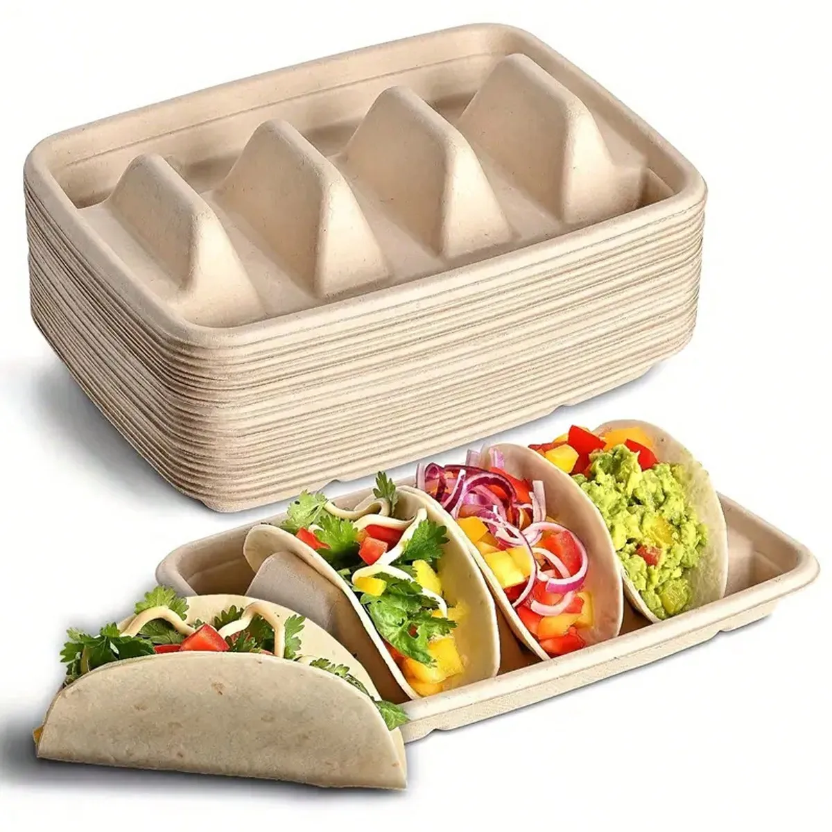 10pcs-Disposable-Taco-Boxes-Premium-Paper-Taco-Plates-With-Dividers ...