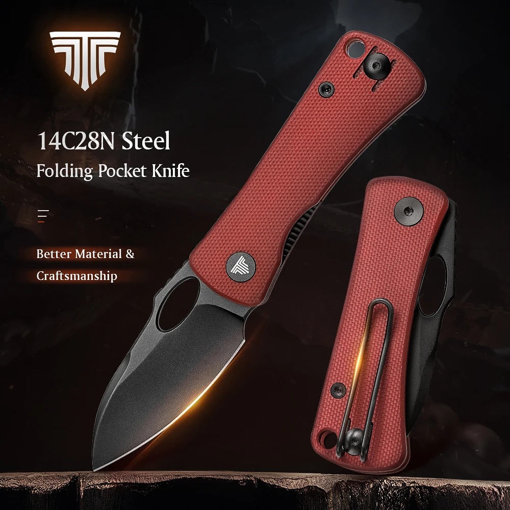 TRIVISA-Pocket-Small-Knife-with-Clip-2-04-14C28N-Steel-Blade-Folding ...