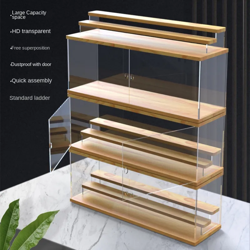 Wooden Display Box Home Decor Acrylic Clear Storage Box Perfume Display ...