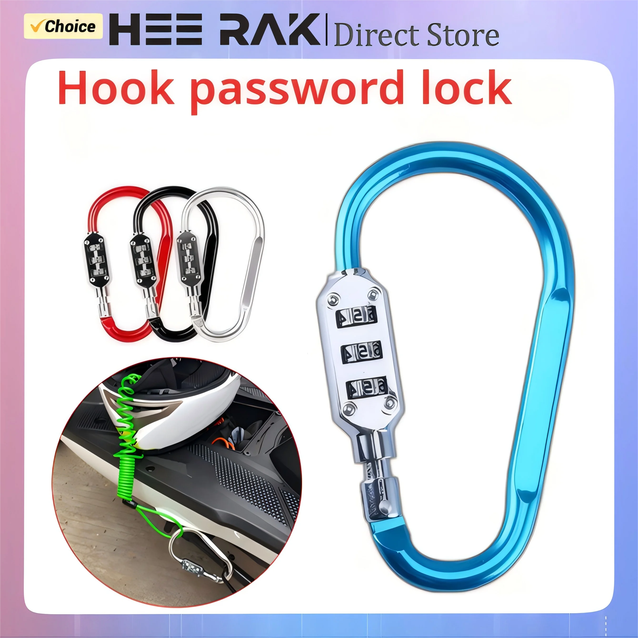 HEE-RAK-Aluminum-Alloy-D-type-Lock-Bicycle-Helmet-Anti-theft-Hook ...
