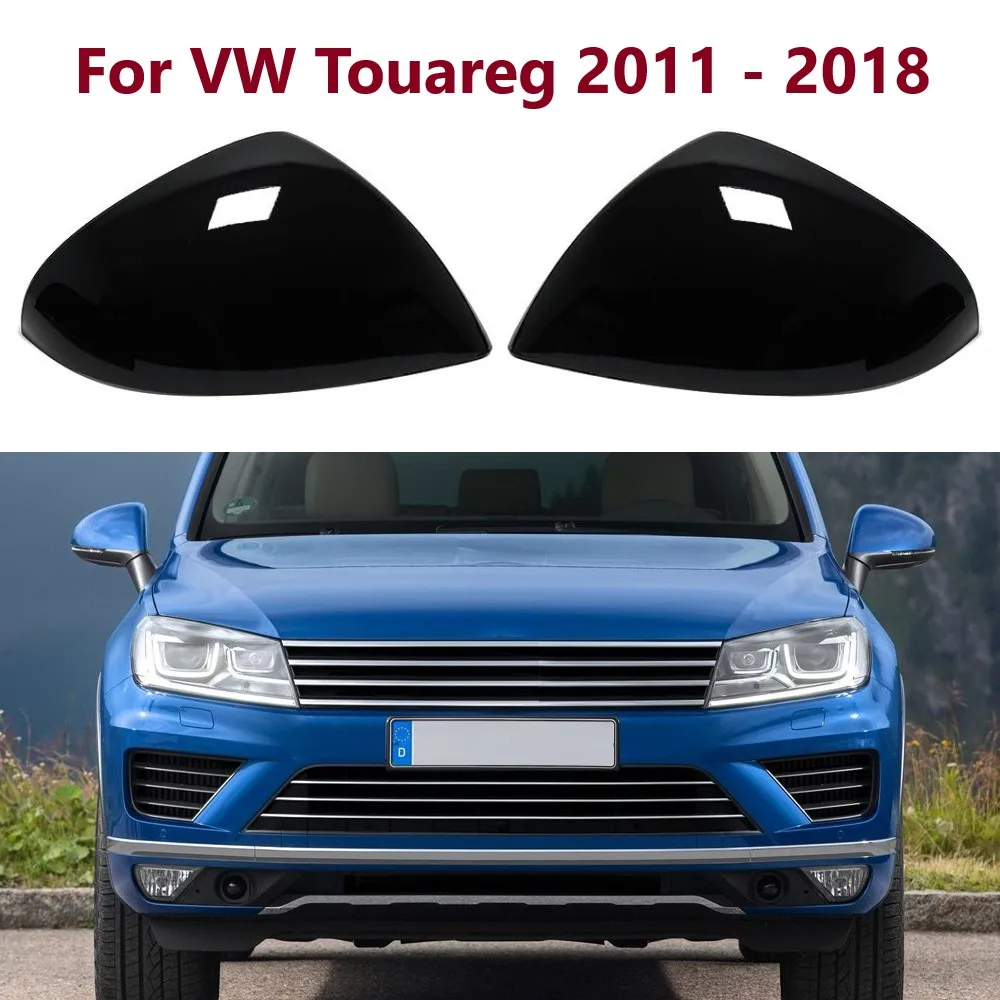 Gloss-Black-Auto-Side-Rearview-Mirror-Cover-Caps-Wing-Mirror-Housing ...