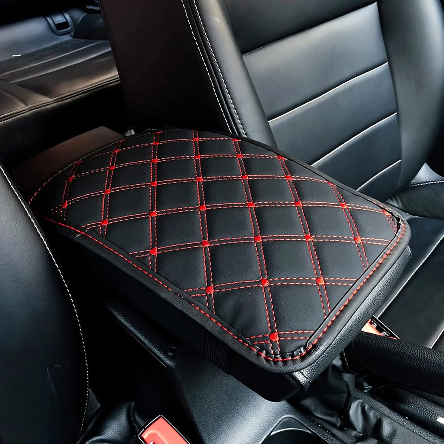 Leather-Car-Armrest-Mat-Interior-Cushion-Cover-Armrest-Protector-for ...