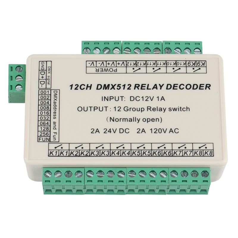 12CH Relay Switch DMX512 Signal Controller Relay Output 12 Way Relay ...