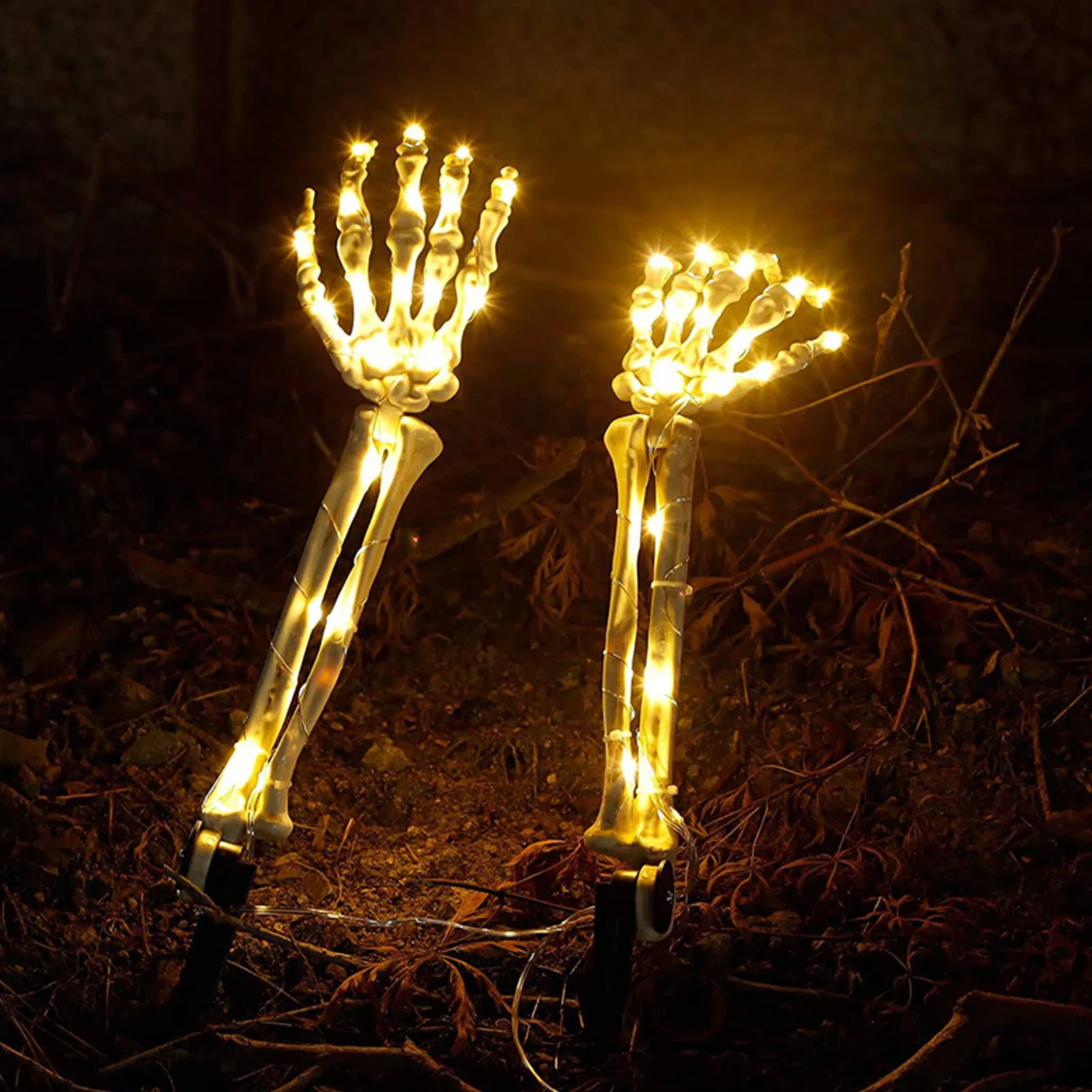 1Pair Skeleton Hand Solar Light Outdoor Halloween Decoration - NZshopsmart