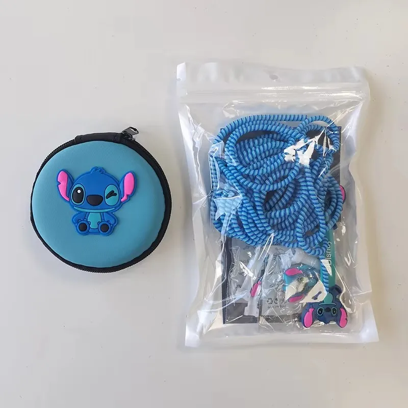 Stitch Iphone 5w Charger Cable Protector Case Sticker Storage Bags ...