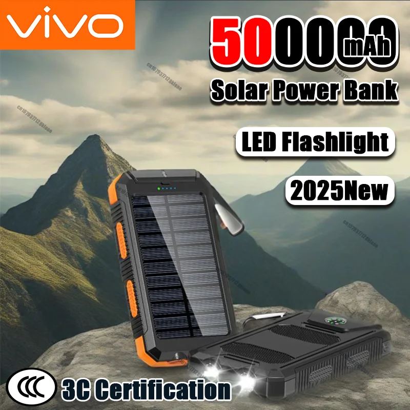 VIVO 50000mAh Solar Power Bank Portable Charging Poverbank External ...
