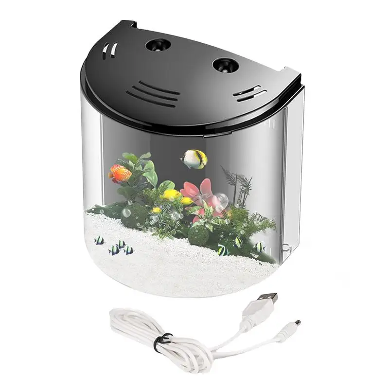 Desk-Fish-Tank-Desktop-Fish-Tanks-With-Filter-Light-Fish-Tank-Clear ...