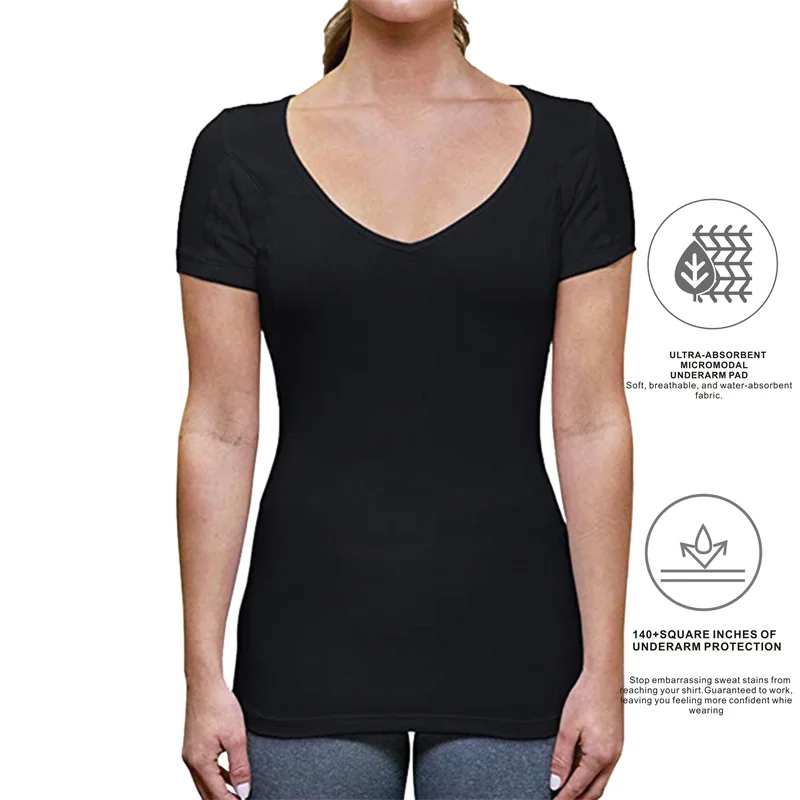 Round Neck Sweat Proof Undershirt Natural Eco-Friendly Anti ...