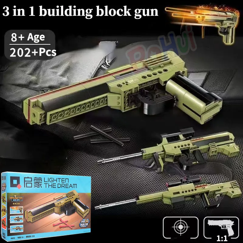 202pcs-3in1-Technique-Guns-Kit-Pistol-Sets-Military-Weapons-Model ...