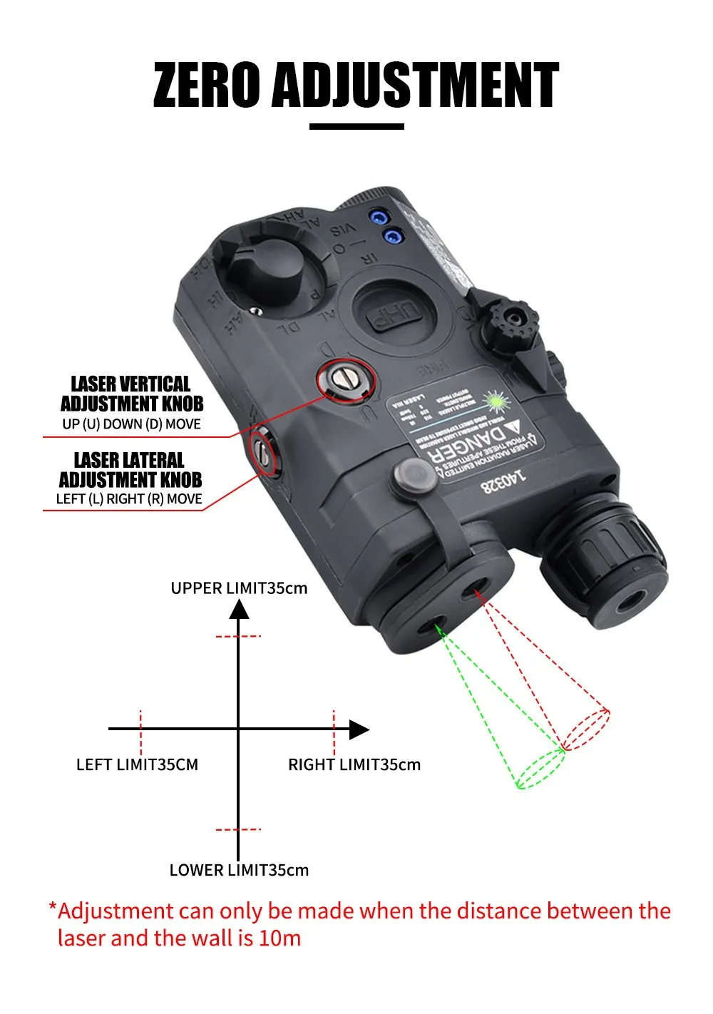 AN/VHP PEQ-15 Airsoft Rot Grün Blau Punkt Laser LA-PEQ15 Batterie Box ...