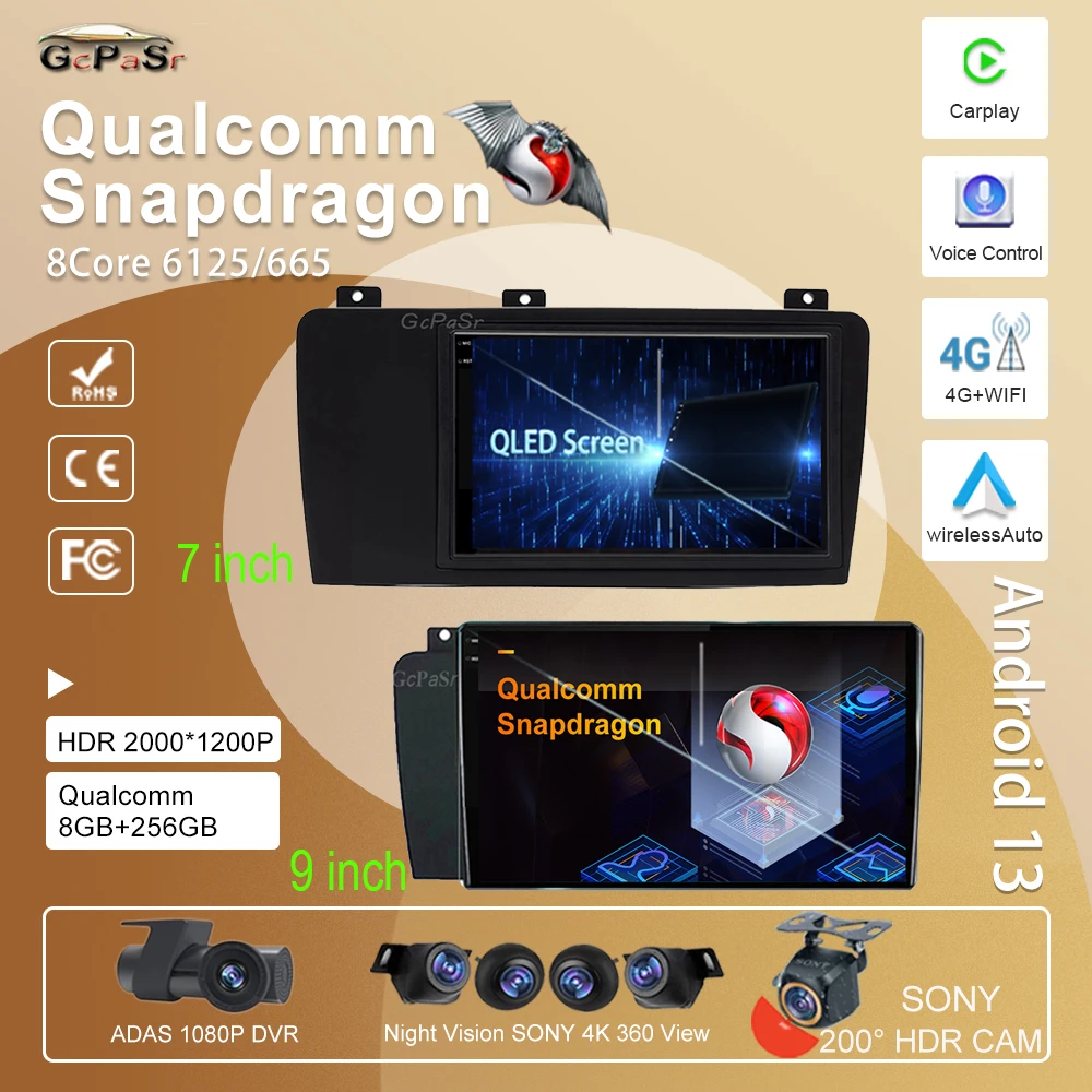Qualcomm Android Car Radio GPS For Volvo XC70 V70 S60 2004 - 2009 ...
