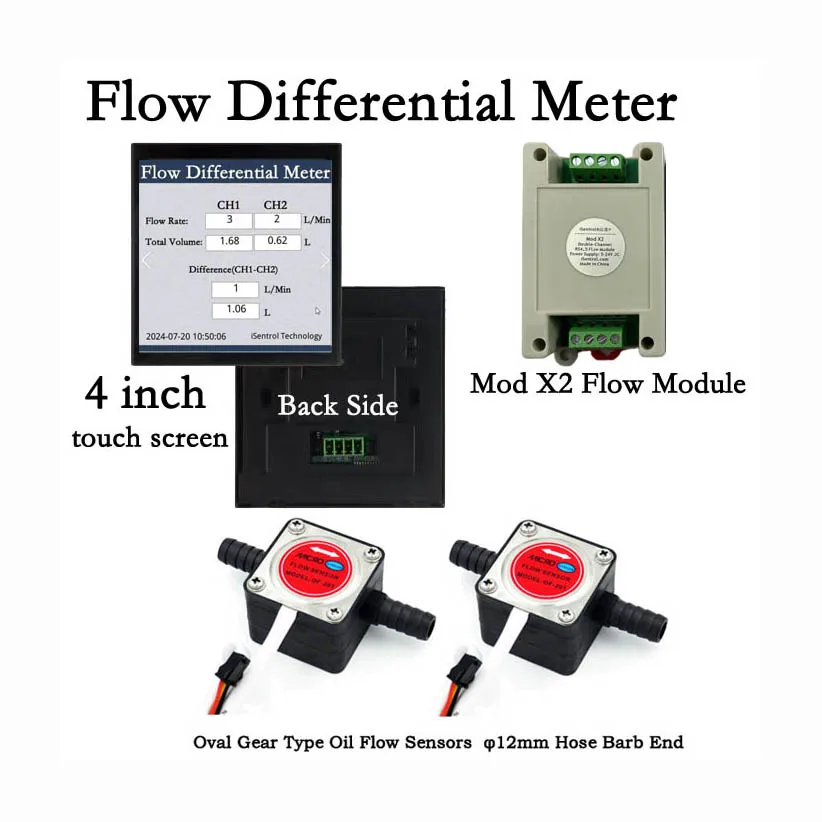 Digital-Flow-Meter-Differential-Flowmeter-Two-Hall-Flow-Sensors ...