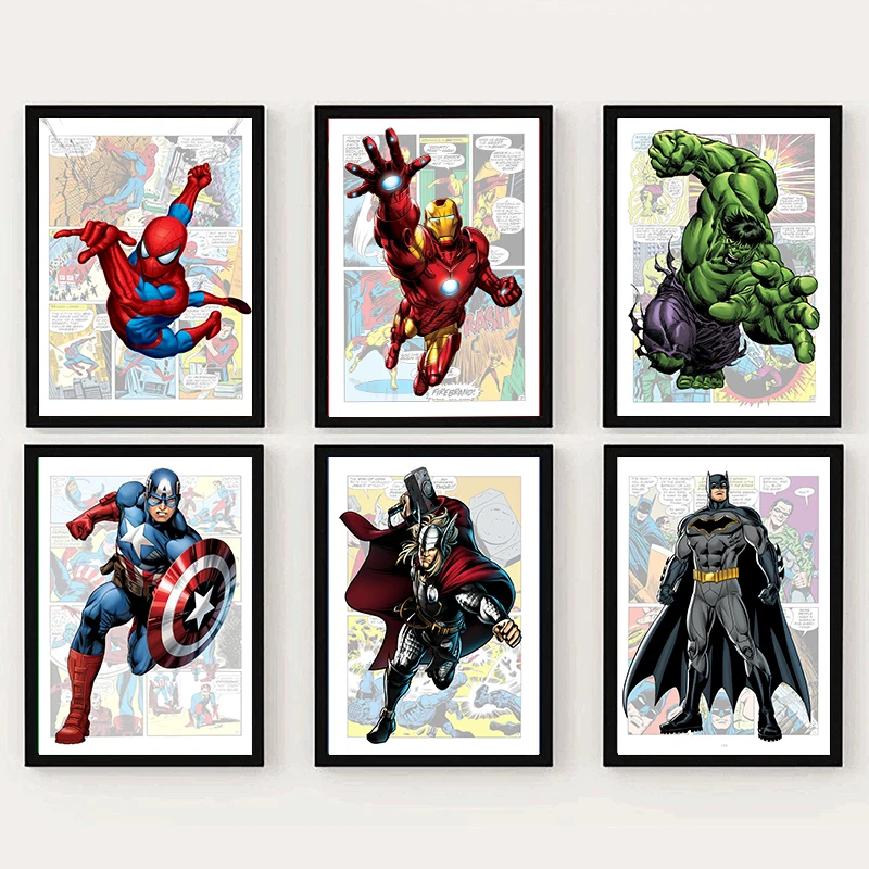 Disney-Avengers-Marvel-Comics-Posters-Spiderman-Capit-n-Am-rica-Canvas ...