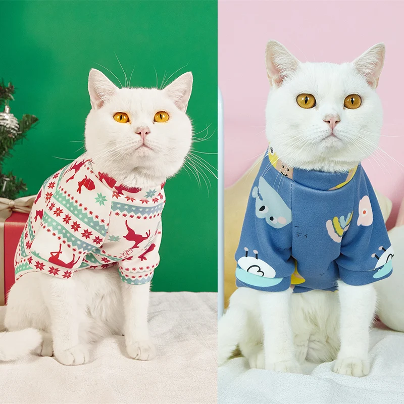 Traje-de-ropa-con-estampado-lindo-para-gato-Jersey-c-lido-de-lana-para ...