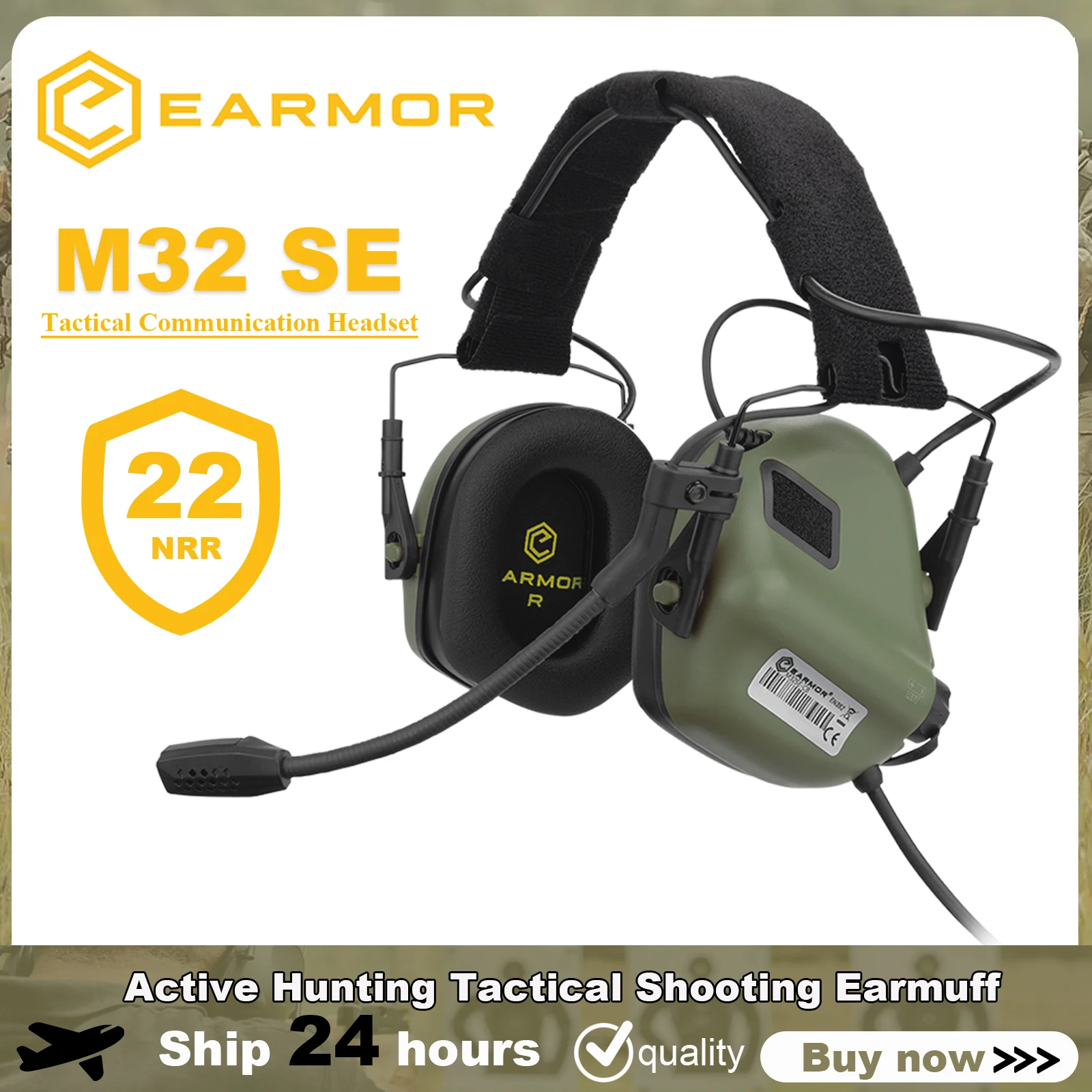 NEW EARMOR M32 SE Version Tactical Headset Hunting,Shooting Earmuffs Noise Reduction Headset ...