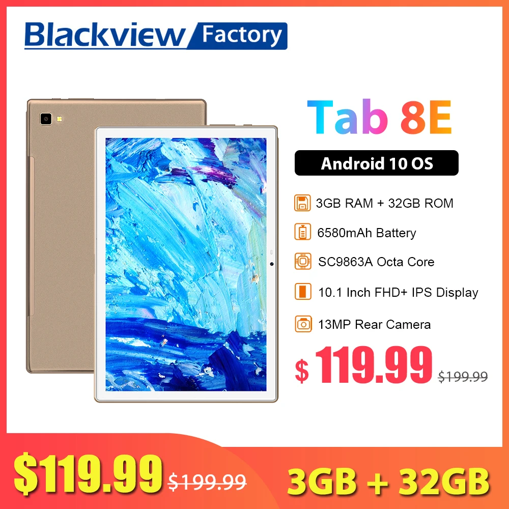 Blackview tab 8e 10.1 Polegada tablet pc 3gb 32gb octa núcleo 13mp ...