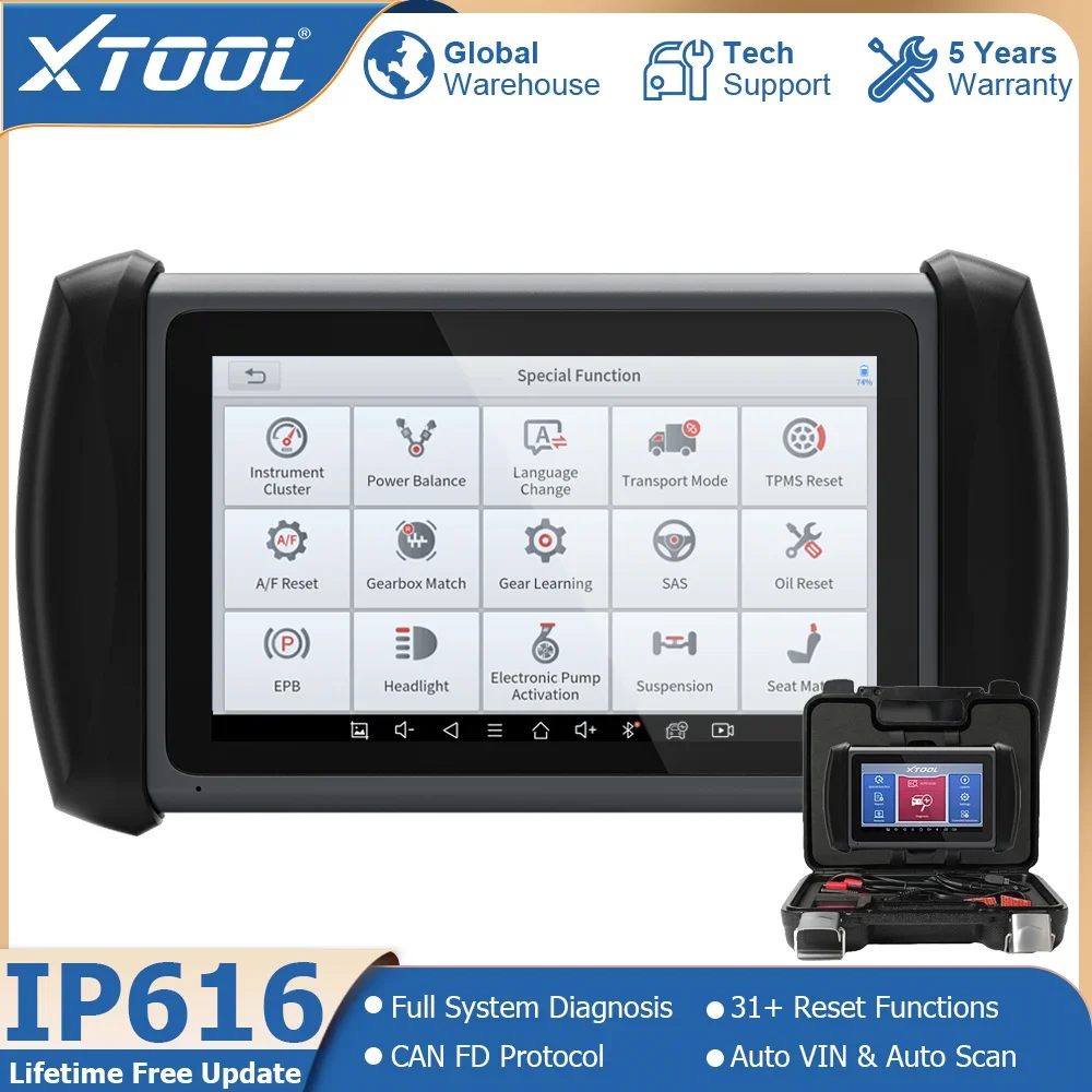 XTOOL InPlus IP616 Car Diagnostic Tool ABS Bleeding SRS/DPF/TPMS Reset ...