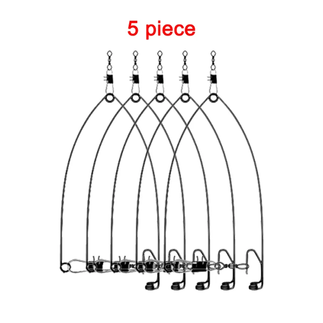 5pcs Automatic Fishing Hook Trigger Stainless Steel Spring Fishhook ...