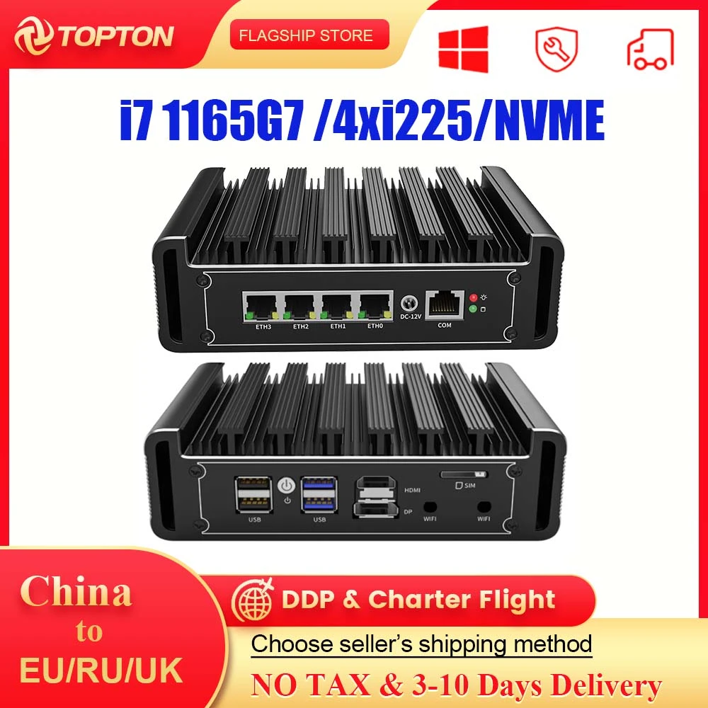 11th Gen Intel I7 1165g7 Pentium 7505 4 Intel I225 2.5g Lan Mini Router ...