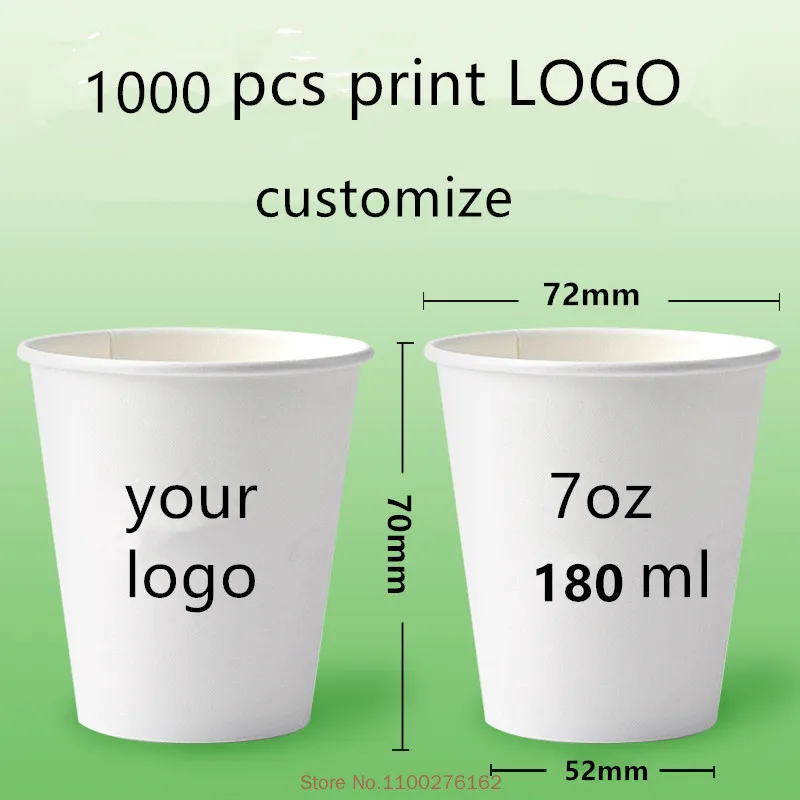 100/1000pcs High Quality Customize 200ml 7oz Small Paper Cup Holiday ...