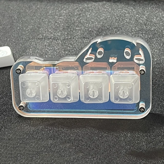 Kuromi RGB Programming Macro Custom Knob Keyboard 4 Key Copy Paste Button Transparent for ...