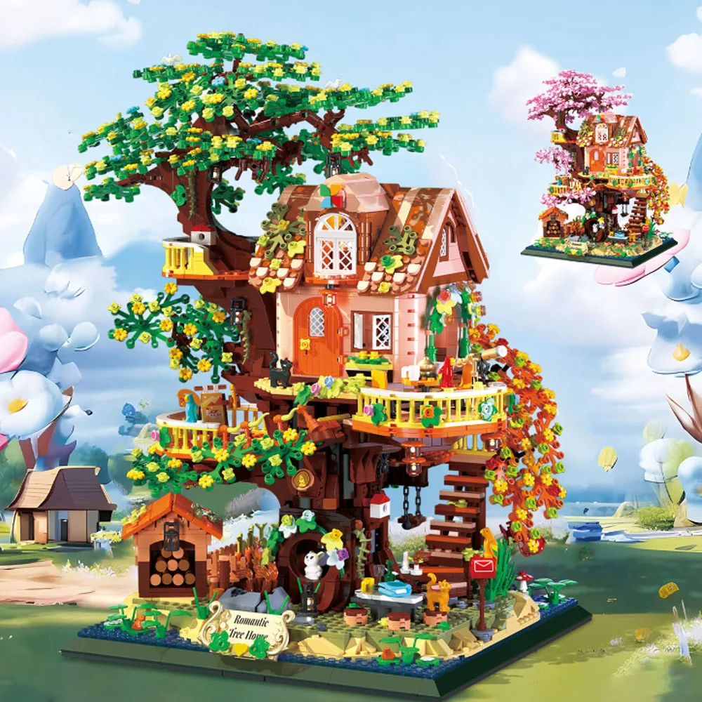 Sakura-Tree-House-Building-Blocks-City-Street-View-Modelo-de ...