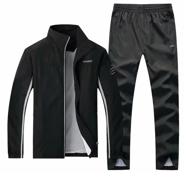 Lente Herfst Mannen Sportkleding 2 Stuks Sets Sport Pak Jas + Broek ...
