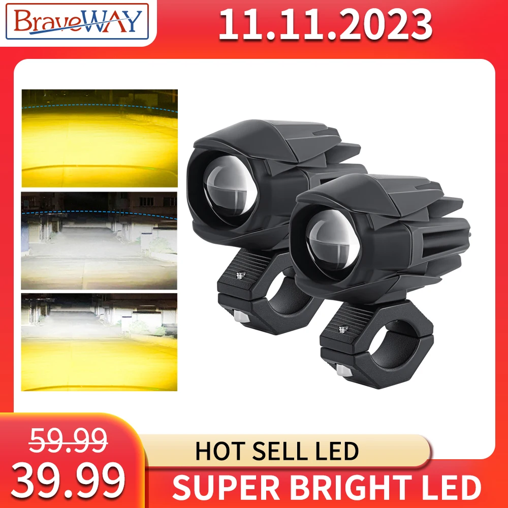 BraveWay-LED-Motorcycle-Headlight-Fog-Lights-Off-Road-ATV-UTV-Truck-4x4 ...