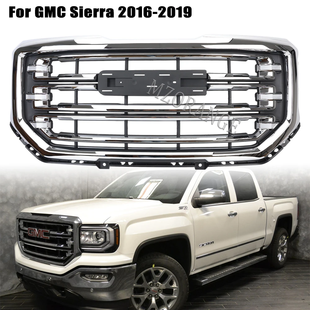 Front-Upper-Grill-Bumper-Mesh-Hood-Grills-For-GMC-Sierra-1500-2016-2017 ...