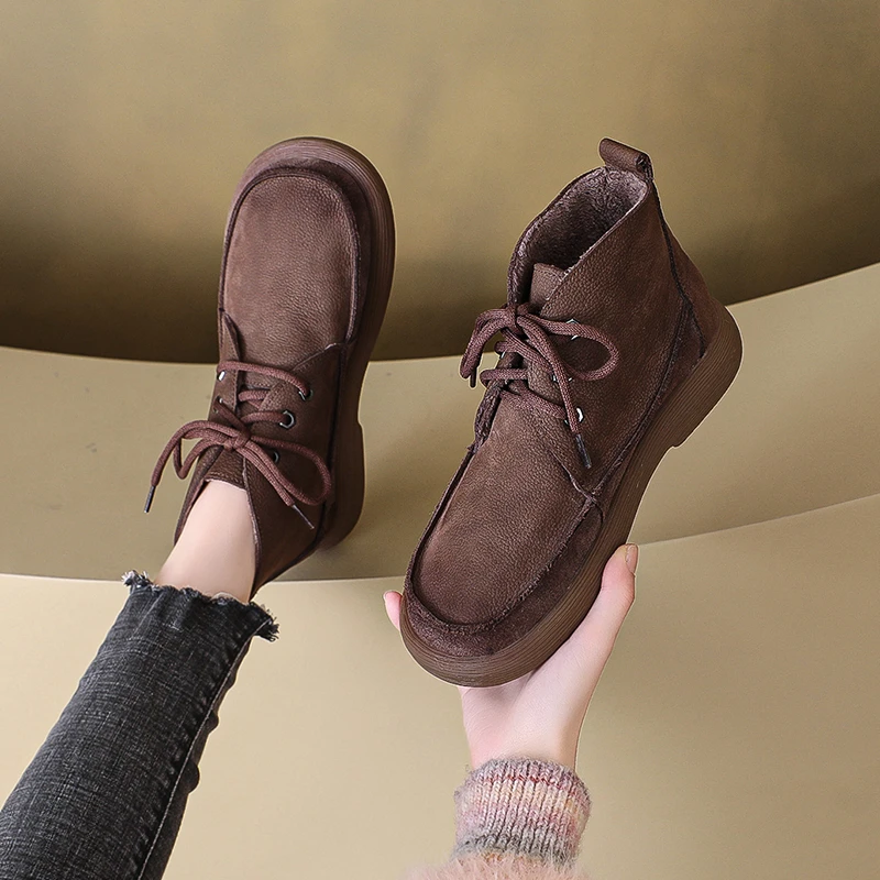 Botas-marrones-de-ante-Natural-2023-para-mujer-zapatos-de-tac-n-medio ...