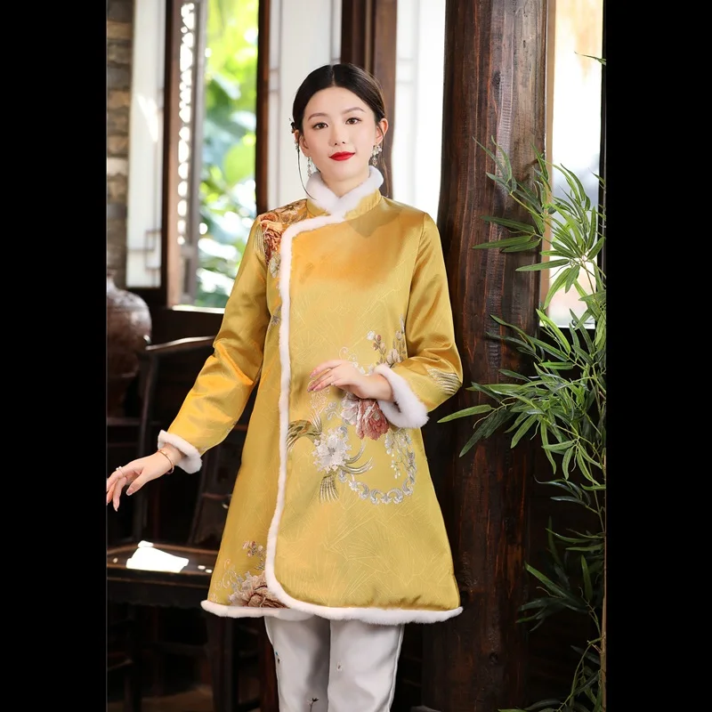Traditional Chinese New Year Clothes For Woman Winter Thick Cheongsam ...