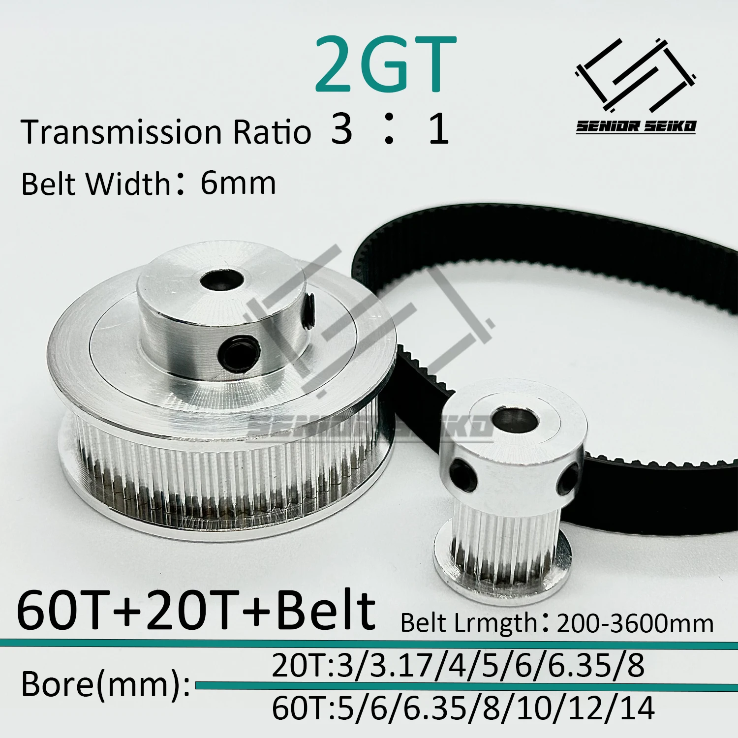 2GT-2M-20Teeth-60T-GT2-60Teeth-20T-Timing-Belt-Pulley-Set-Belt-Width ...