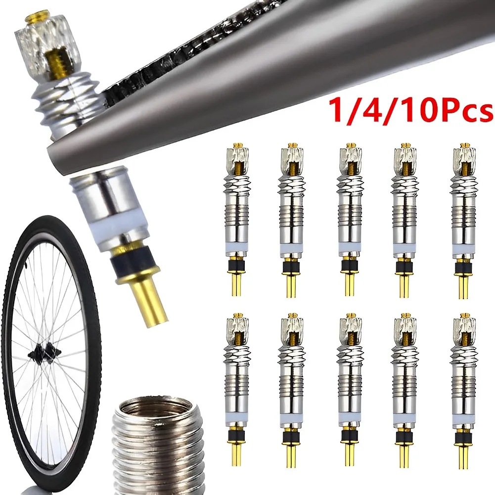 Bicycle-Valve-Core-Stem-Removable-Presta-Silver-Bike-Replacement-Brass ...