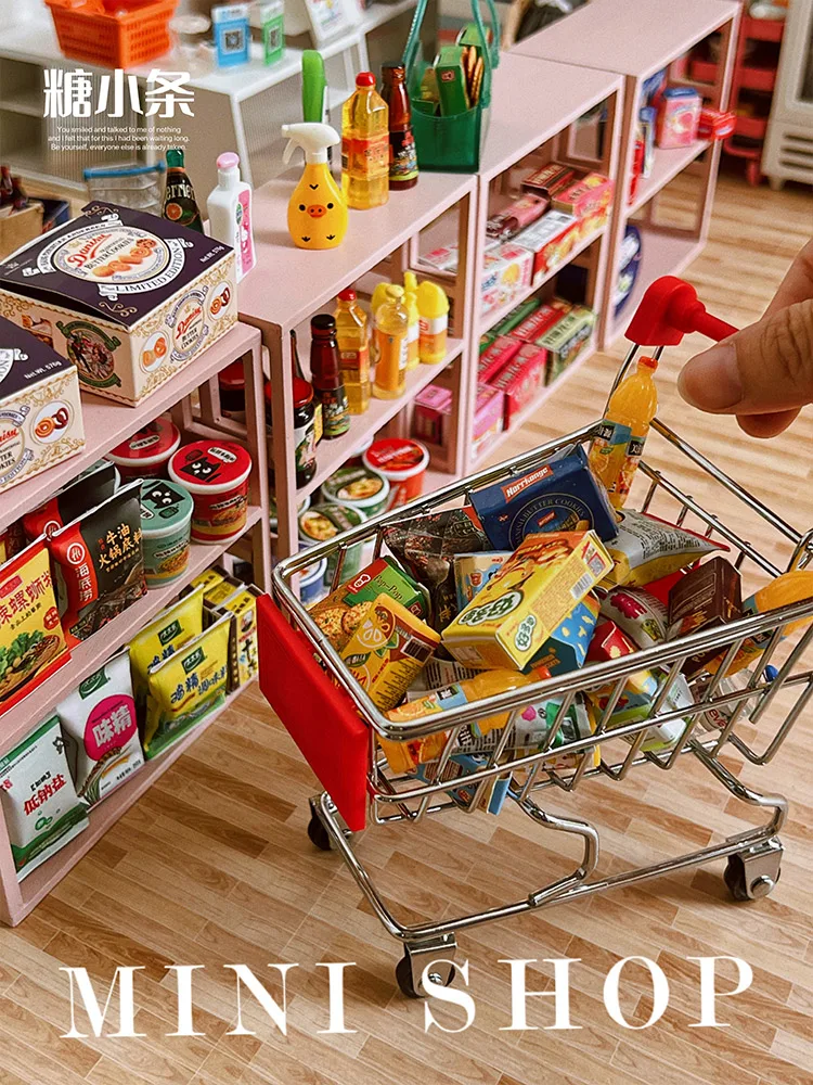 Mini Supermarket Dollhouse Mini Toys Play House Food Play Dollhouse ...