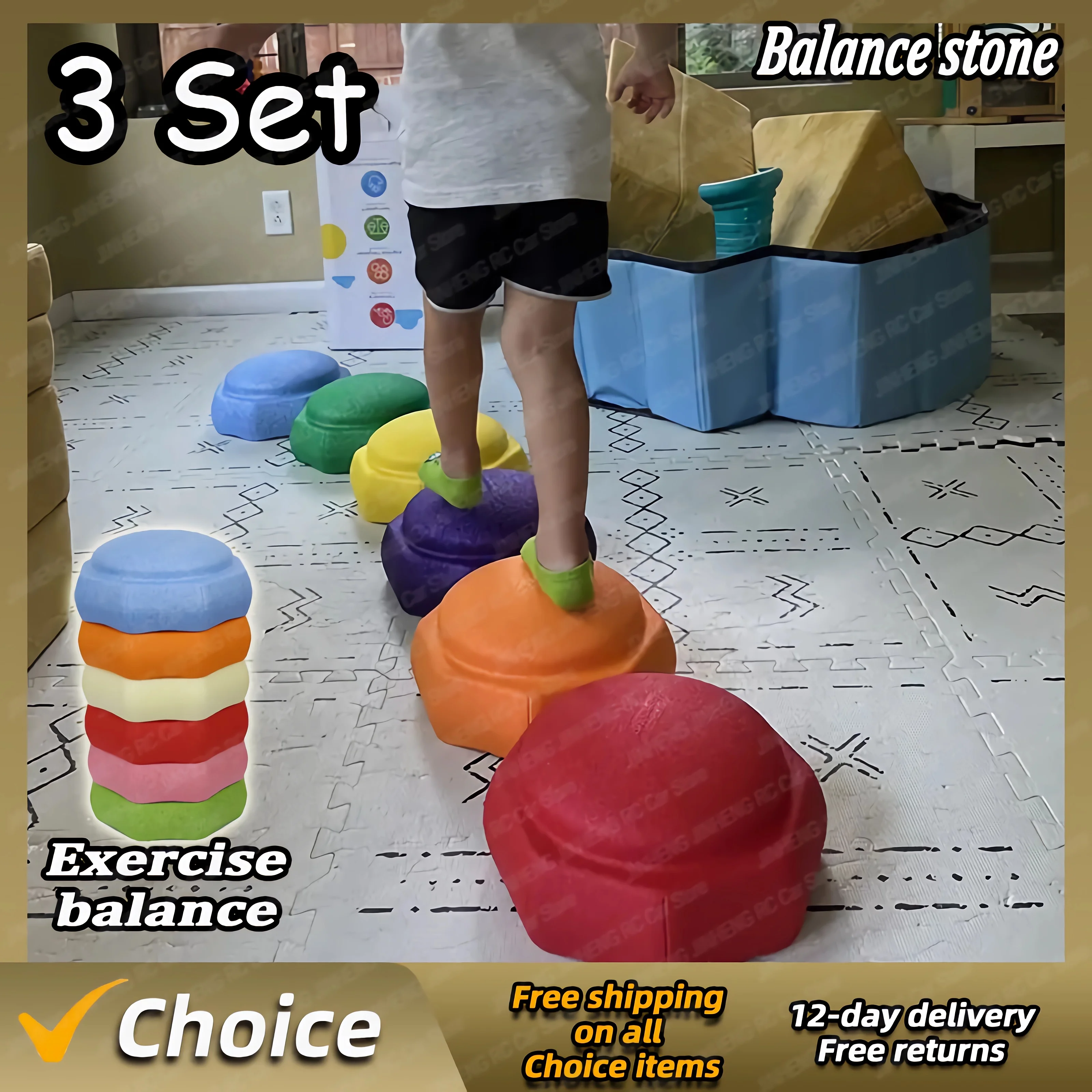3-St-ck-hei-e-Kinder-Balance-Training-Schaum-Stiefs-teine-sensorische ...