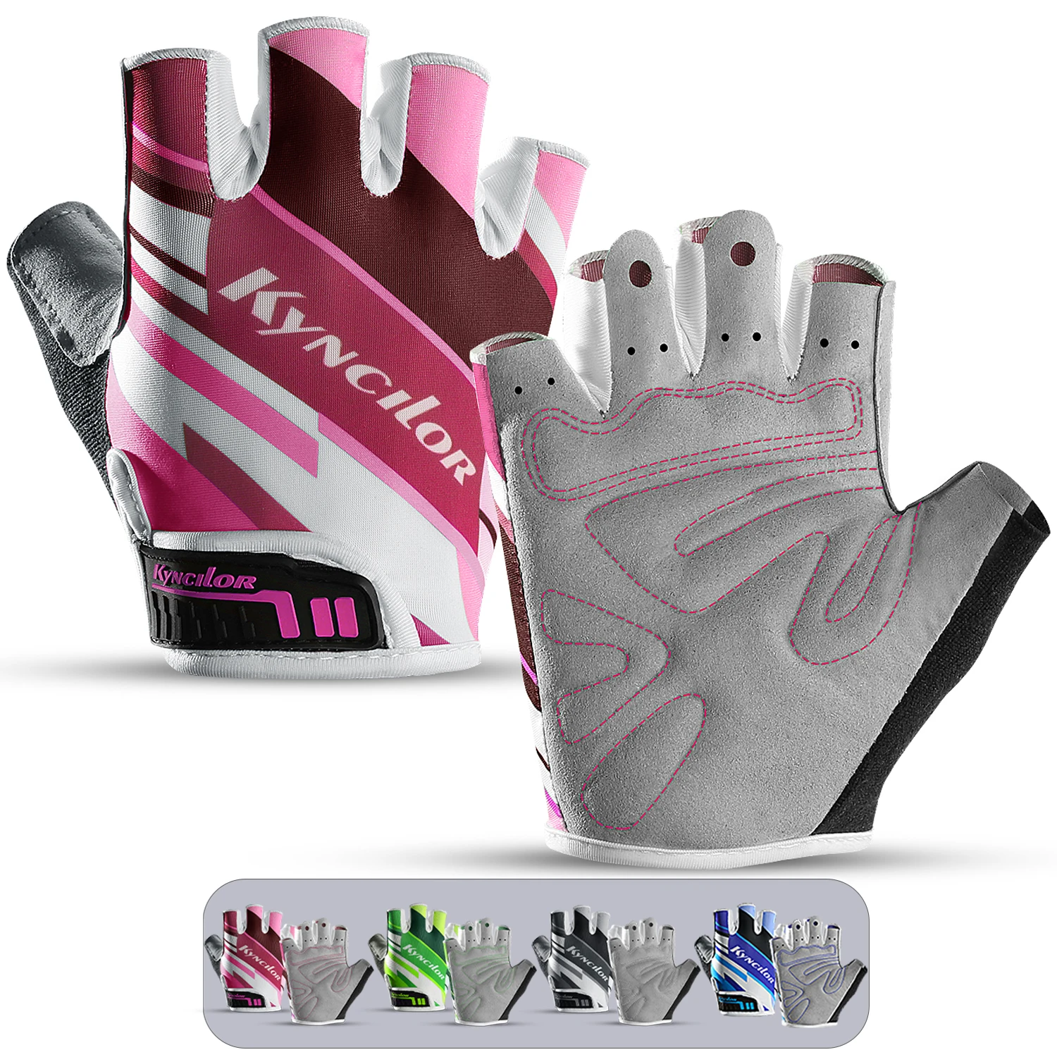 Anti Slip Shock Breathable Half Finger Gloves Men Women Half Finger ...