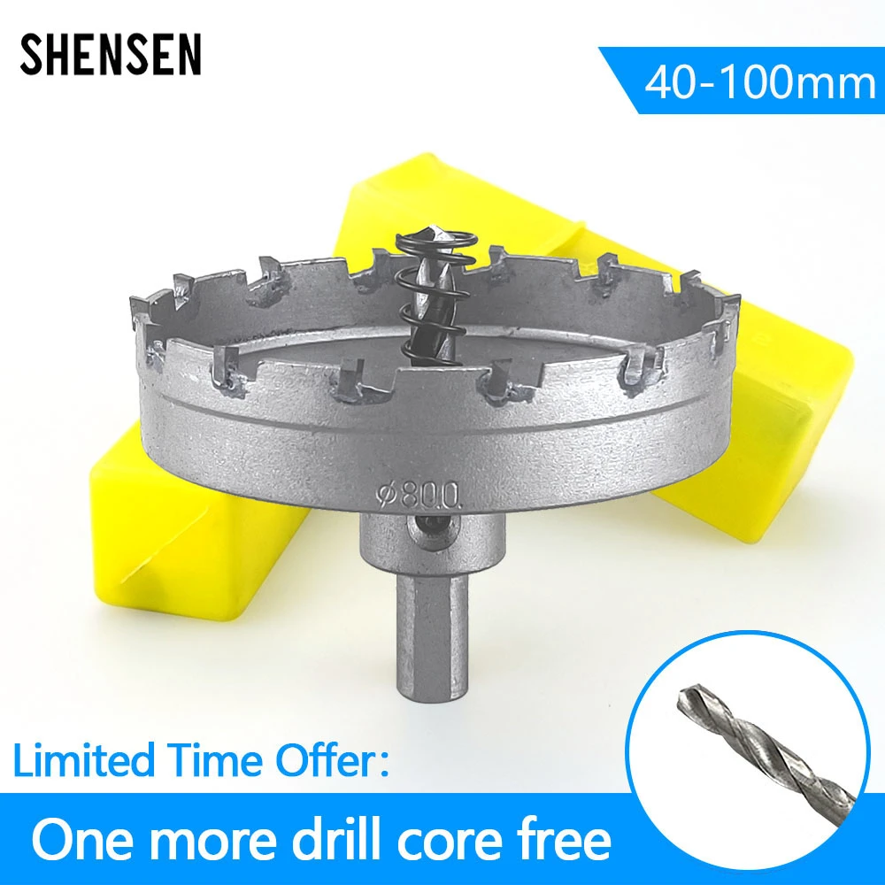 1 Pcs 40-100mm TCT Hole Saw Carbide Tip Core Drill Bit Cutter Drilling ...