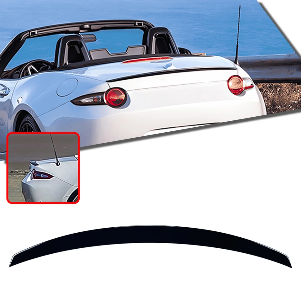 Miata Spoiler Gloss Black Carbon Fiber Look Rear Spoiler Lip For Mazda ...