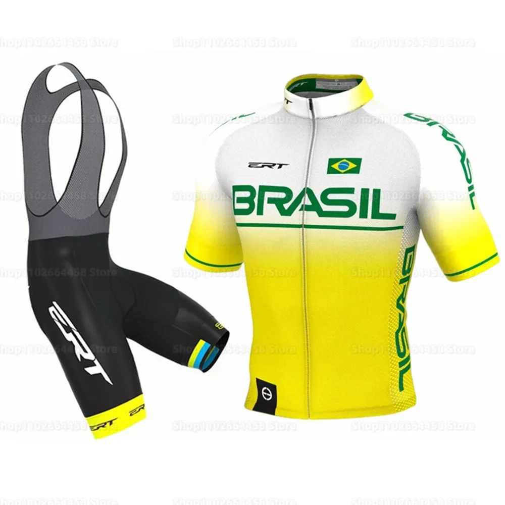 Brasil-Team-Cycling-Jersey-Set-Roupas-De-Bicicleta-Respir-vel-Manga ...