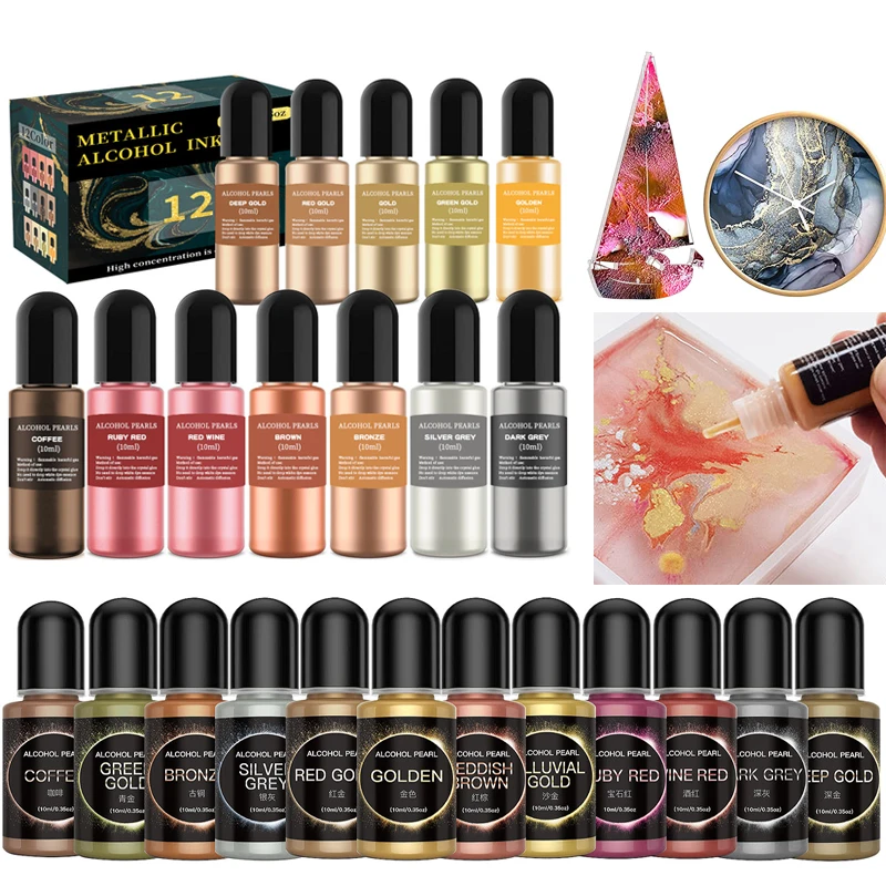 6-12-16-18-24-30pcs-Set-Art-Ink-Metallic-Pearlescence-Pigment-Solid ...