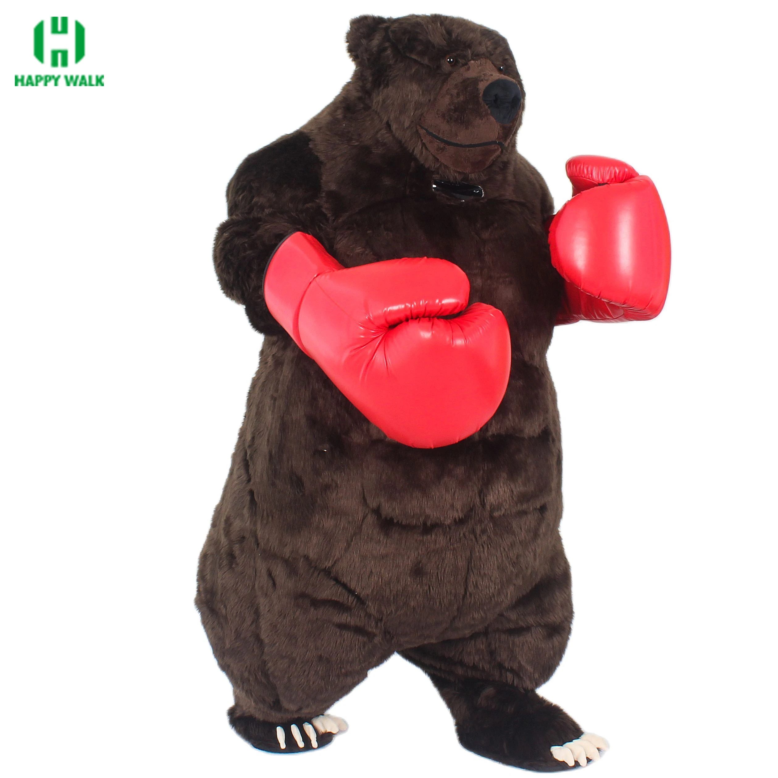 260cm-Furry-Giant-Boxing-Bear-Inflatable-Costume-Plush-Brown-Bear ...