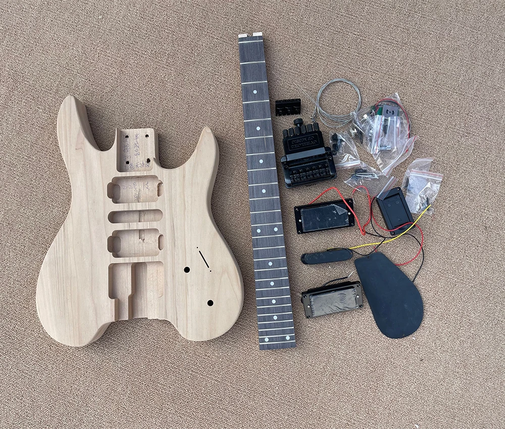 DIY 6 Strings Headless Electric Guitar Kits with Alder Body,Rosewood ...