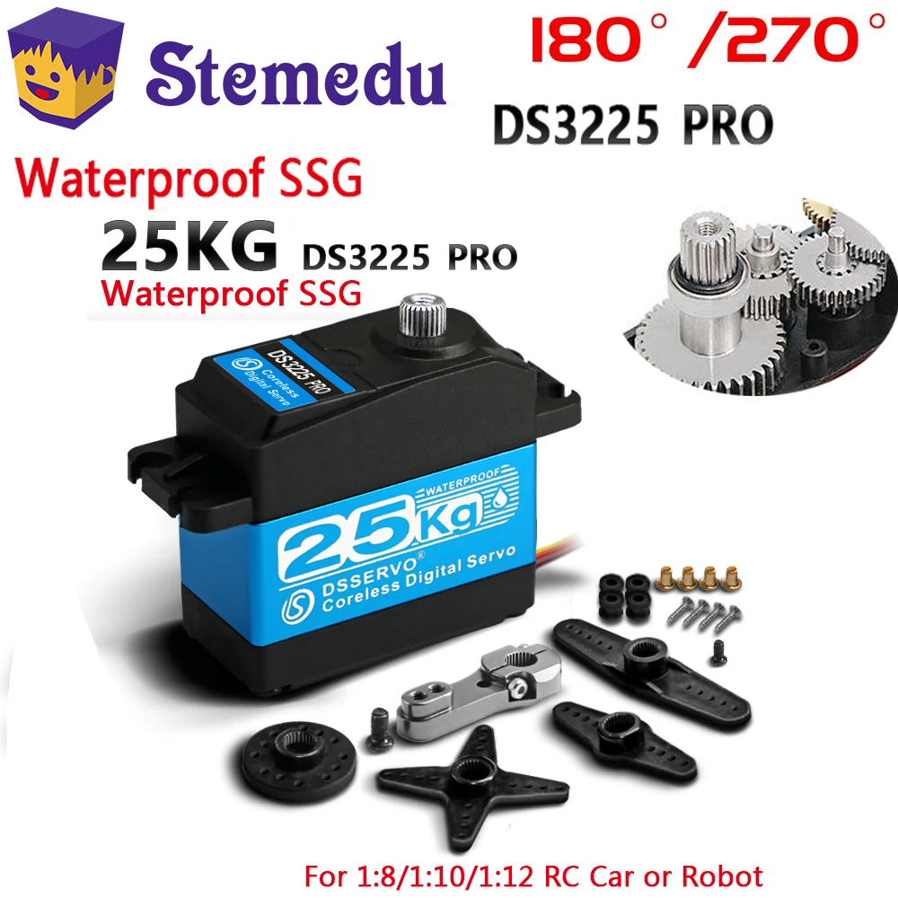 DS3225 Pro 25KG Digital Servo High Torque Coreless Full Metal Gear ...