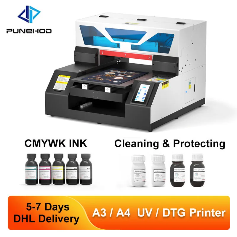 PUNEHOD-UV-Printer-A3-A4-UV-Flatbed-Printer-Flatbed-R1390-L800-Direct ...