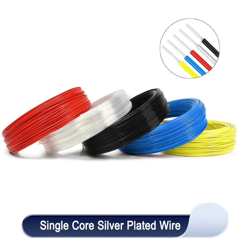 5-50m-PTFE-Wire-Single-Core-FEP-Insulation-Silver-Plated-High-Purity ...